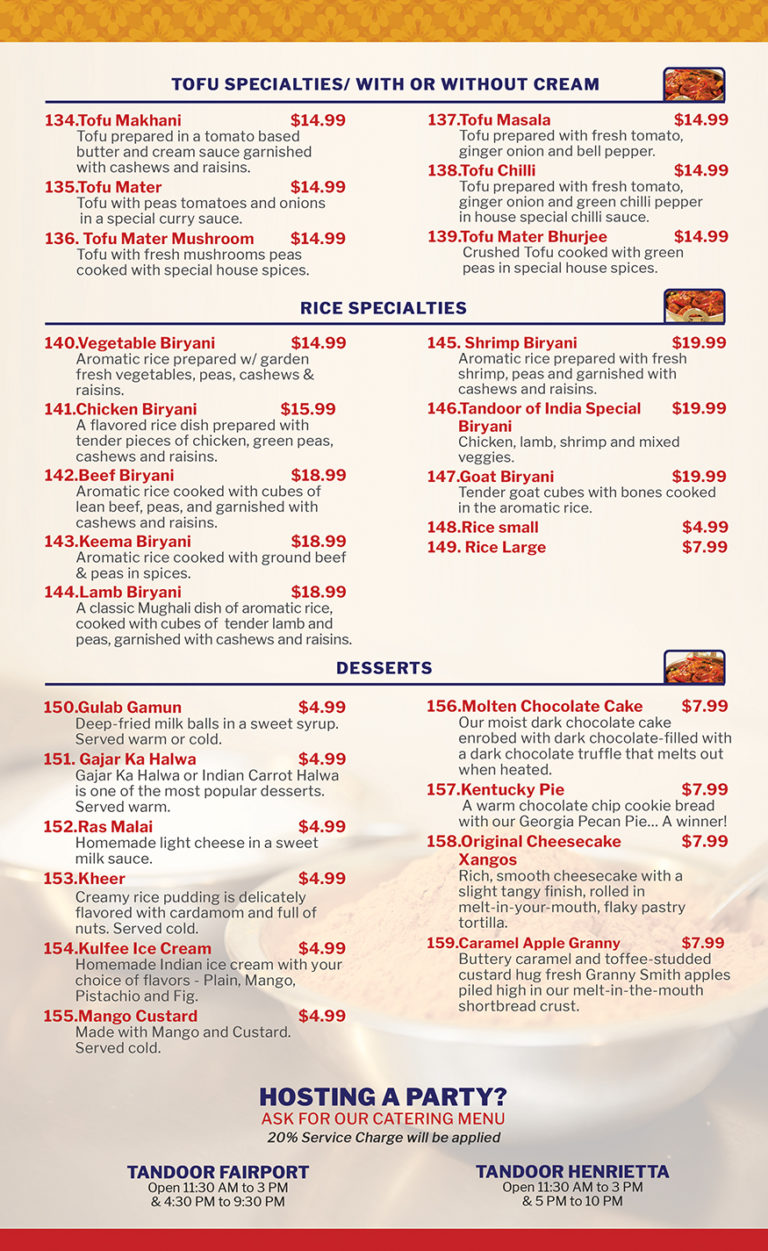 Tandoor of India menu - Tandoor of India